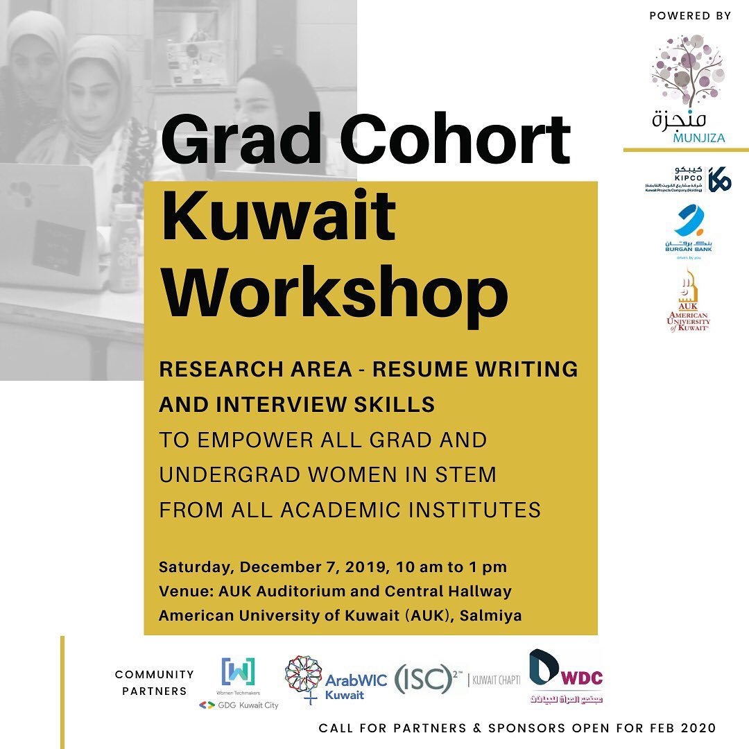 Grad Cohort Kuwait Workshop Series – ArabWIC